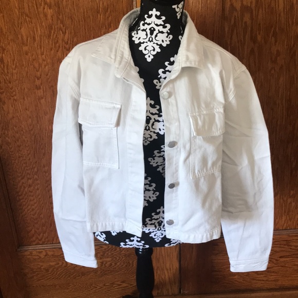 J Brand | Jackets & Coats | J Brand Camille Shrunken Jacket In Skylight Lg Nwt | Poshmark